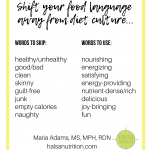 Diet Culture and Food Language - Hälsa Nutrition
