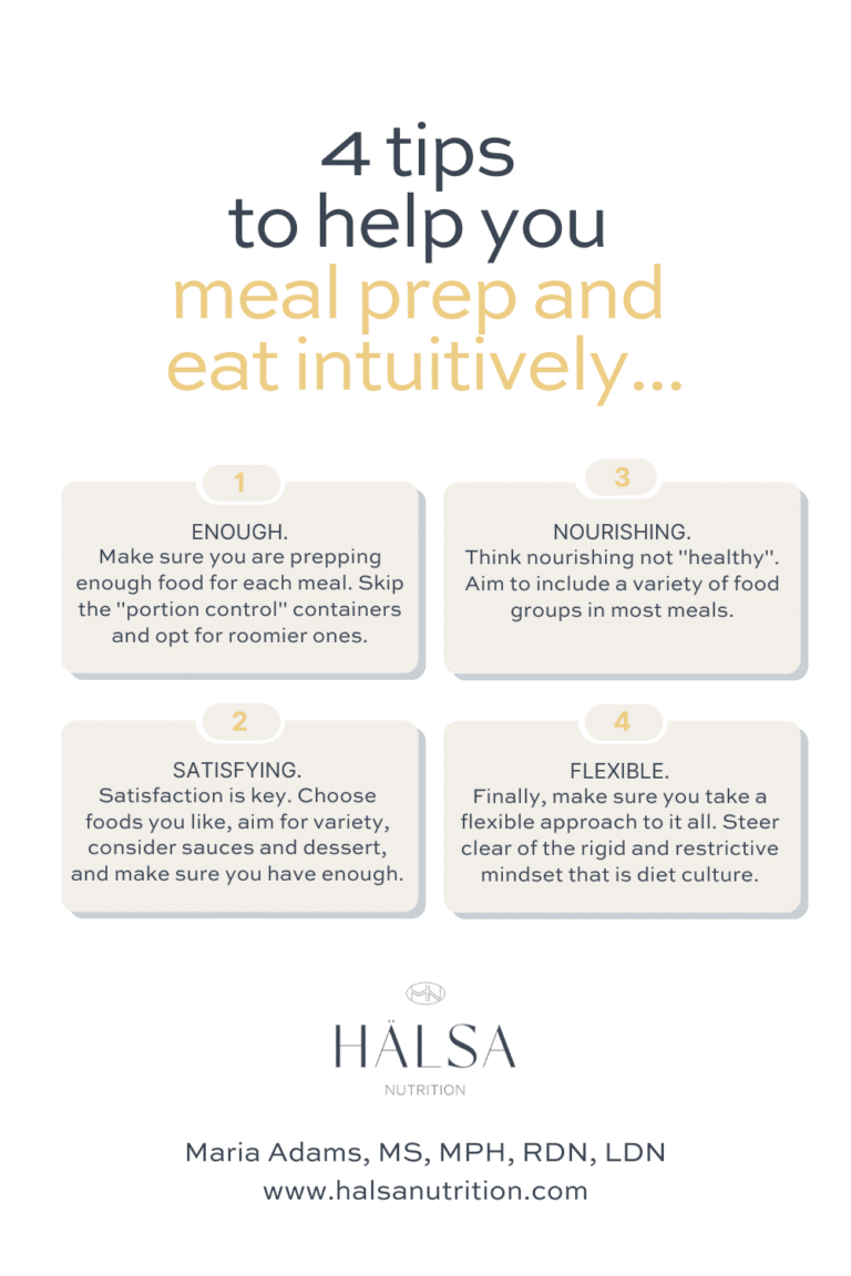 Meal Prep and Intuitive Eating - Hälsa Nutrition