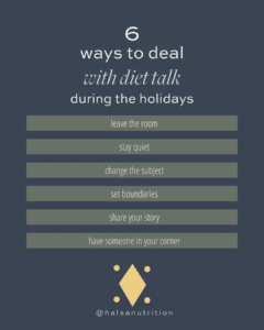 How to Deal with Diet Talk During the Holidays - Hälsa Nutrition